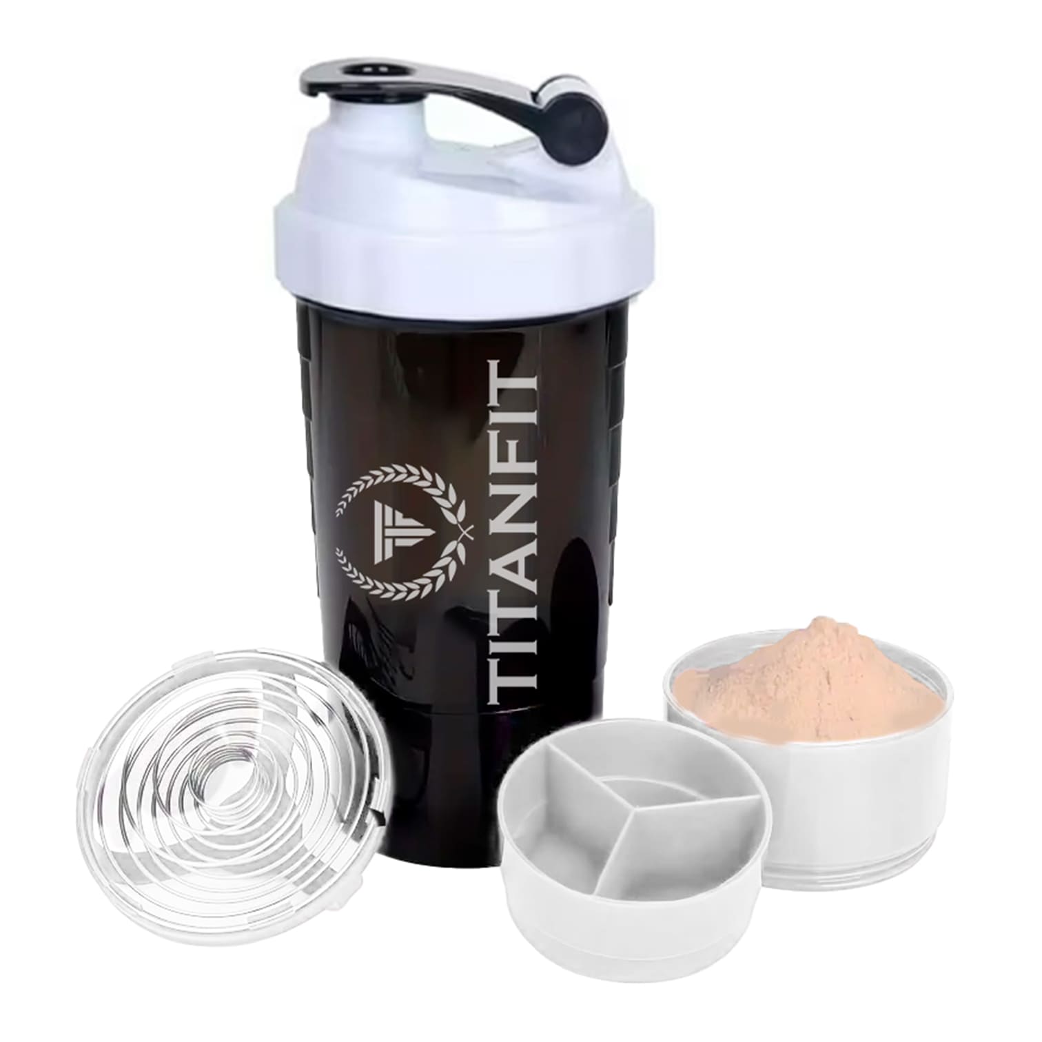 Vaso shaker 3 en 1 Kylix - 500 ml Blanco | TITANFIT